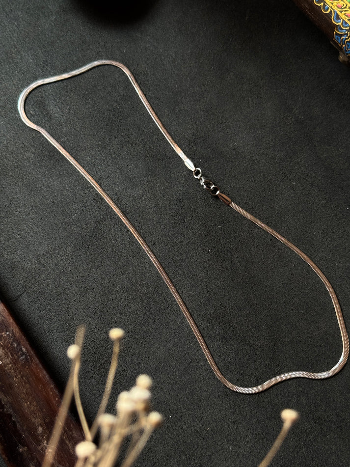 Snake stainless steel silver chain 55 cm x 2mm – enzoh